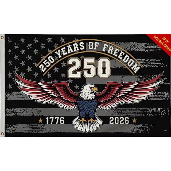 Heavy Duty Double Sided America 250 Years of Freedom Flag 3X5FT 3ply ...