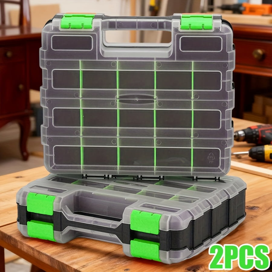 Heavy-Duty Double-Sided Tool Organizer with Detachable Dividers & Lid ...