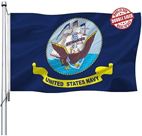 Heavy Duty Double Sided US Navy Flag - 3x5 ft Outdoor Naval Military ...