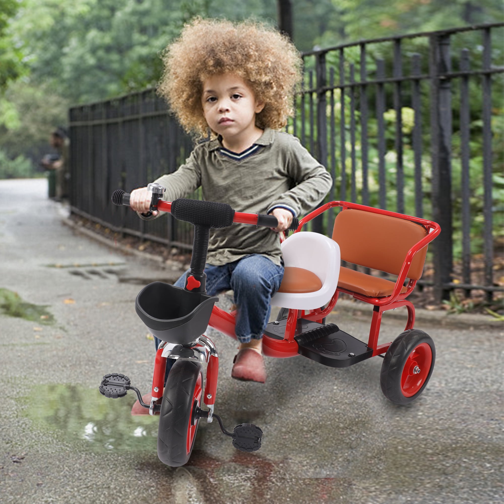 Heavy-Duty Double Tricycle with Storage – Ideal for Ages 1-5 Outdoor ...
