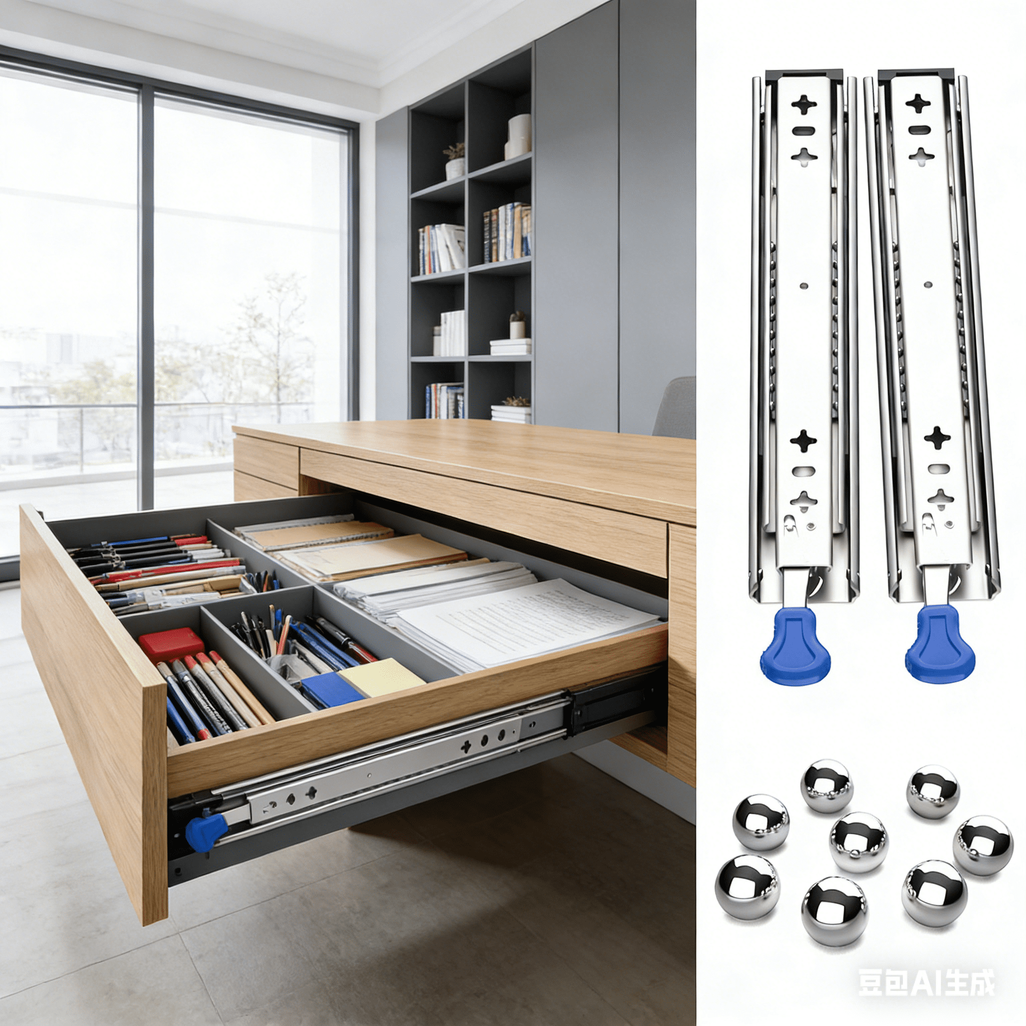 Heavy Duty Drawer Slides Full Extension Side Mount Metal Rails Track ...