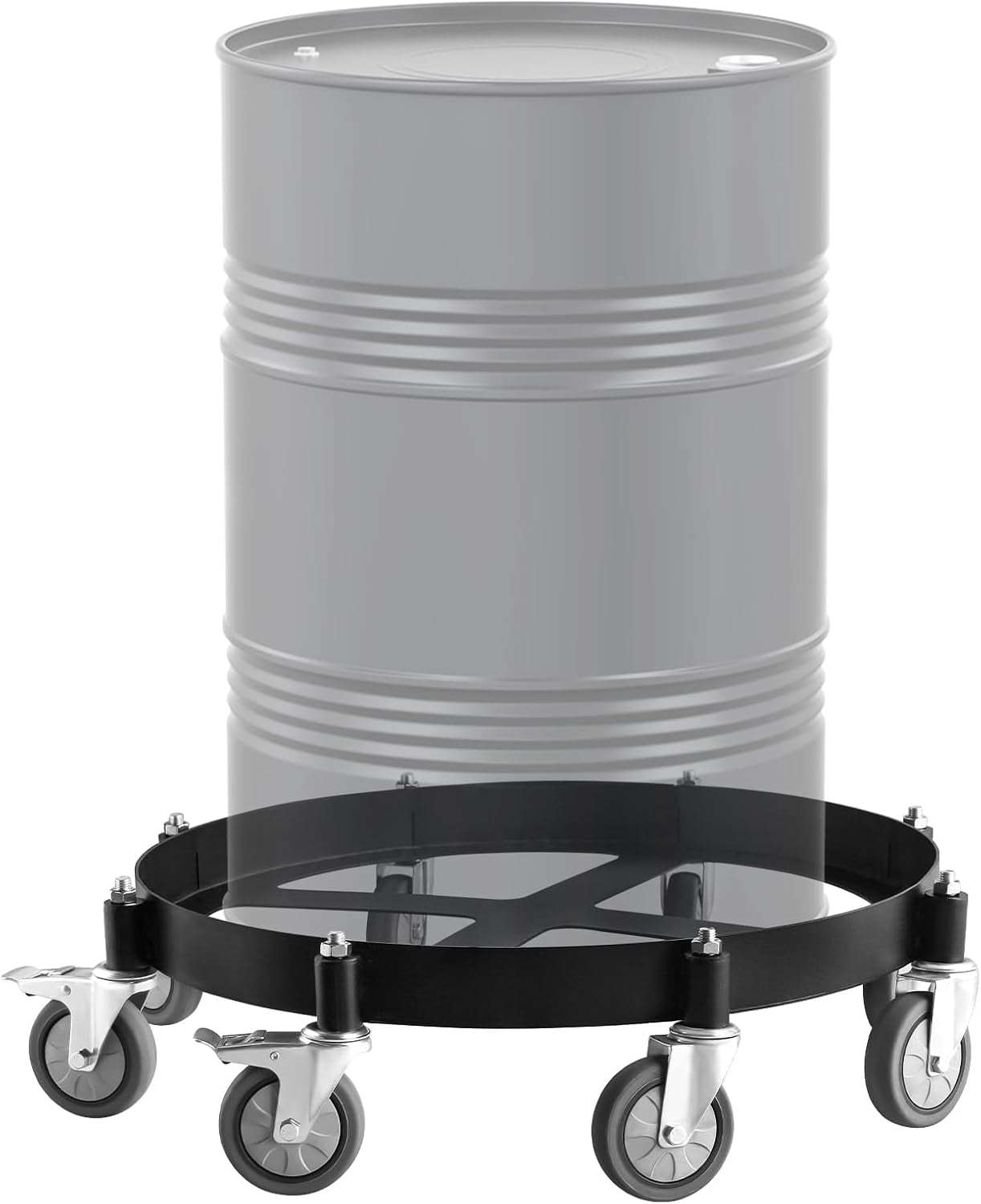 Heavy Duty Drum Dolly, 55 Gallon Steel Frame with 8 Swivel Caster ...