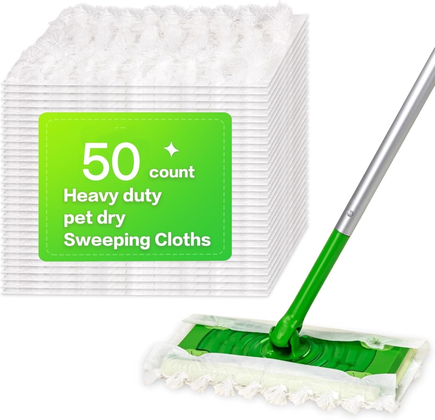Heavy Duty Dry Sweeping Cloths for Swiffer Sweeper Mop, Microfiber Duster Mop Pads Refills for ...