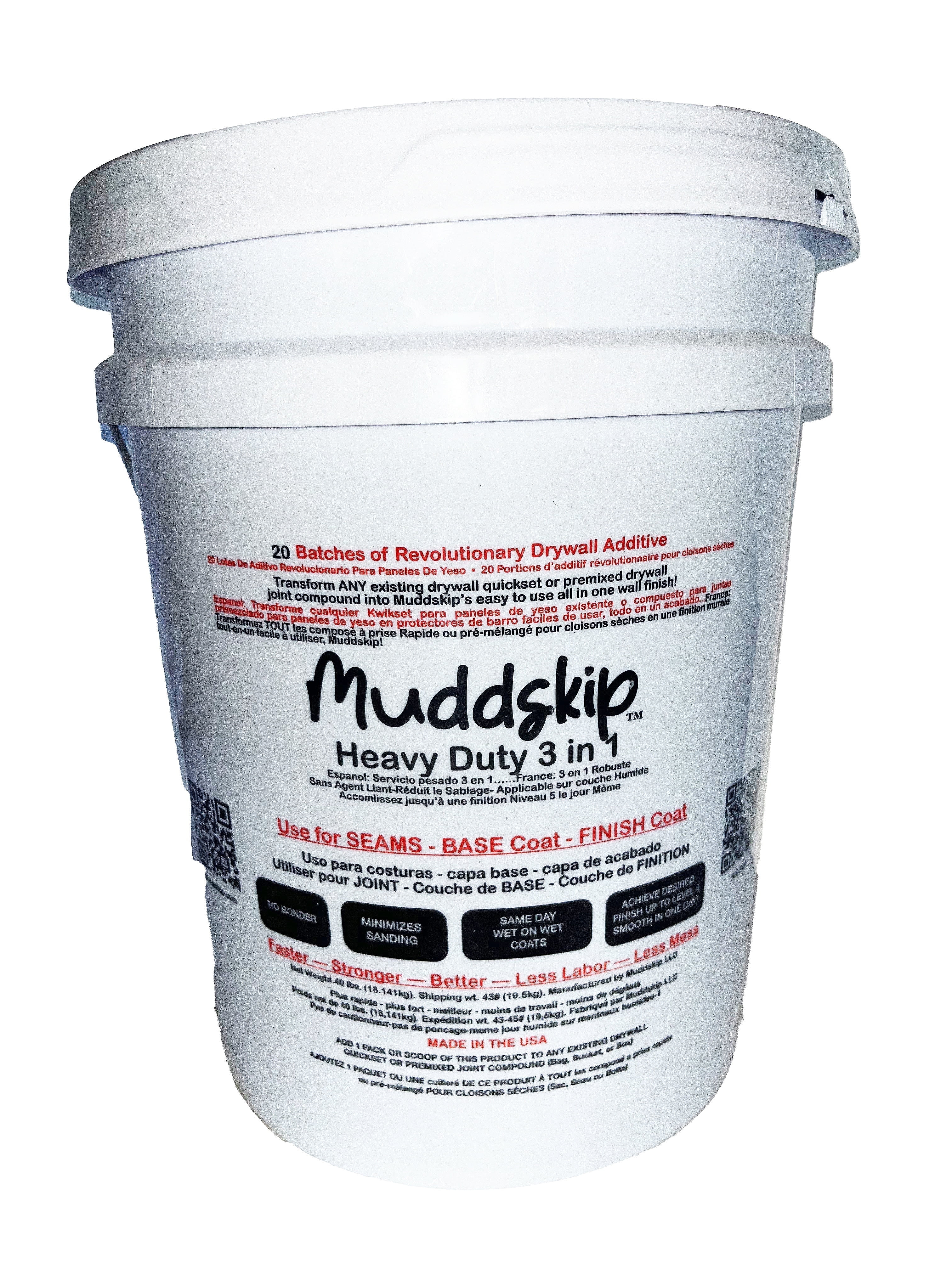 Muddskip Heavy Duty 3 in 1- Drywall Additive for Quick Joint Compound ...