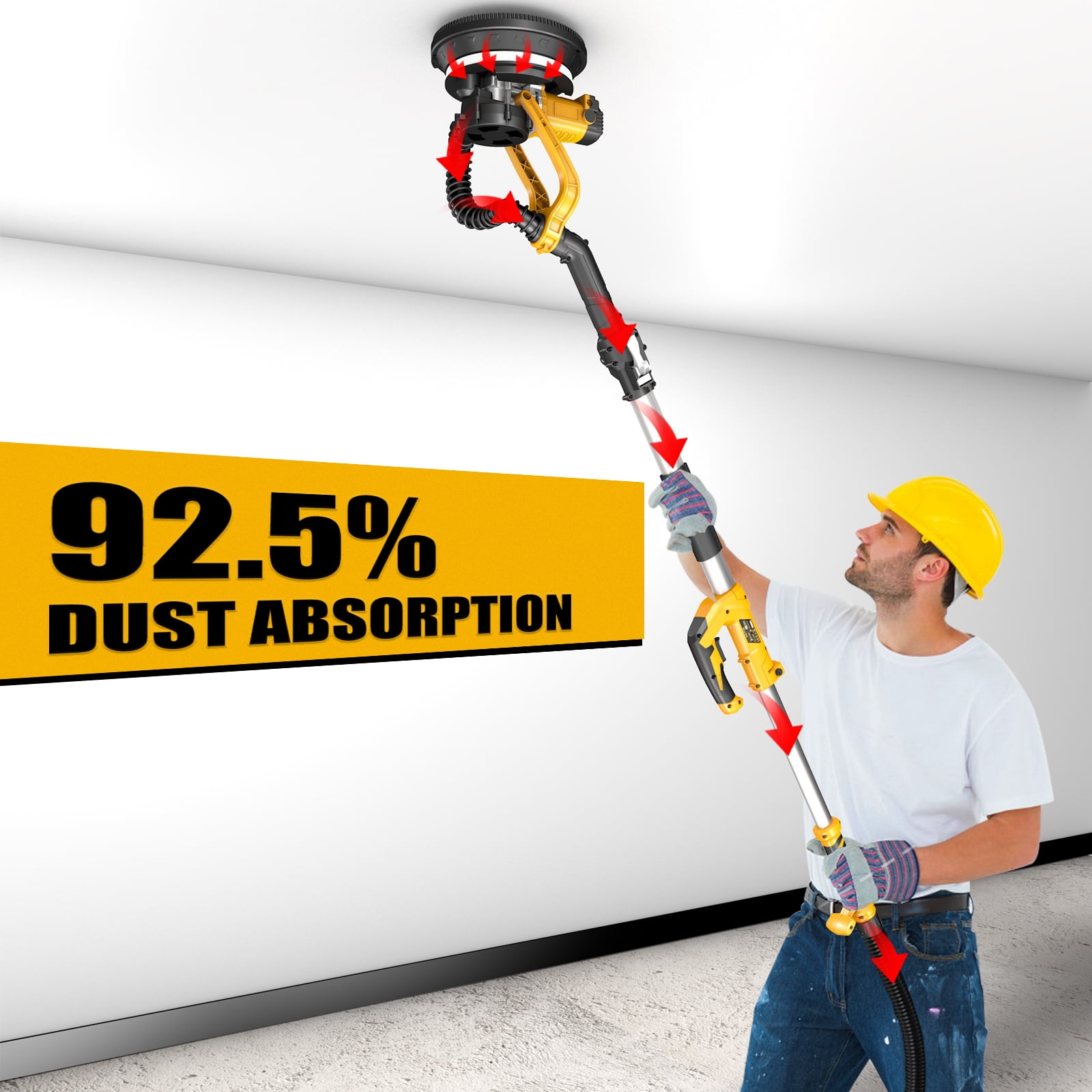 Heavy Duty Drywall Sander(880W) With Vacuum, Electric Drywall Sander,5 ...
