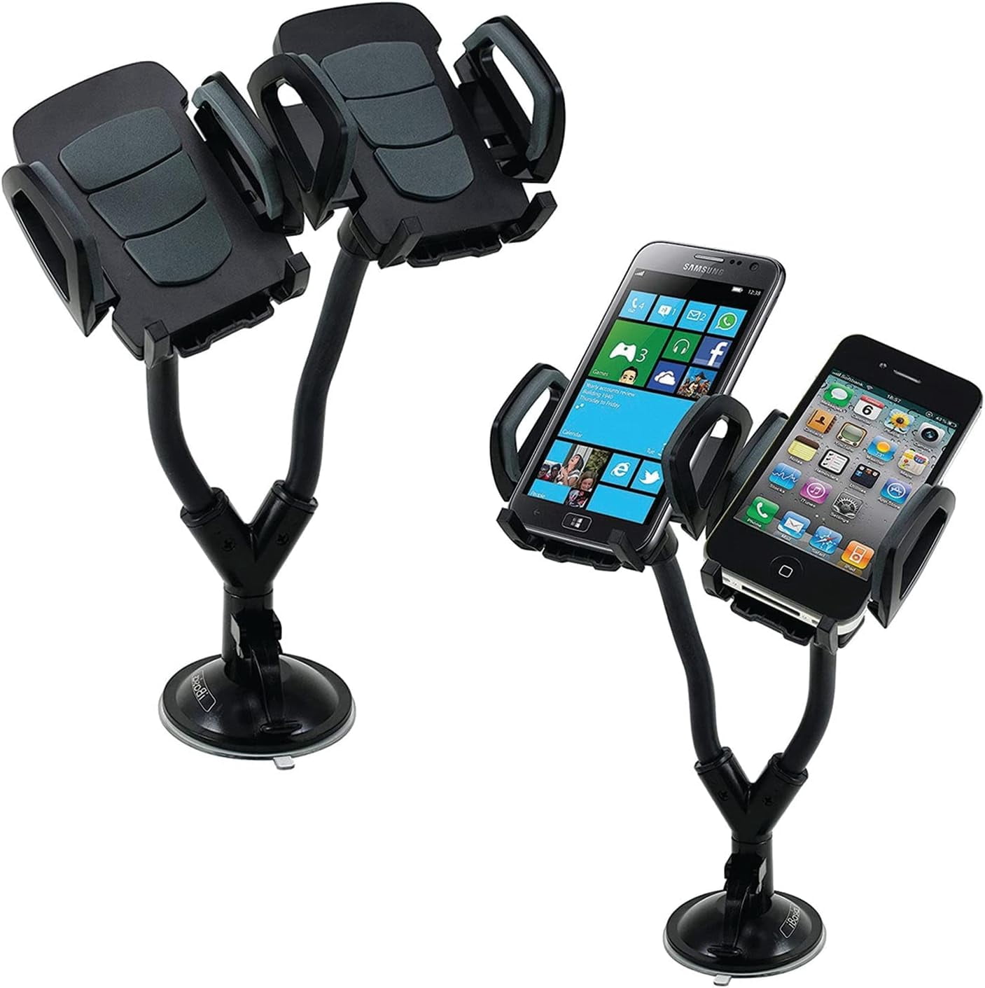 Heavy Duty Dual Car Mount with Flexible Long Gooseneck Holder ...
