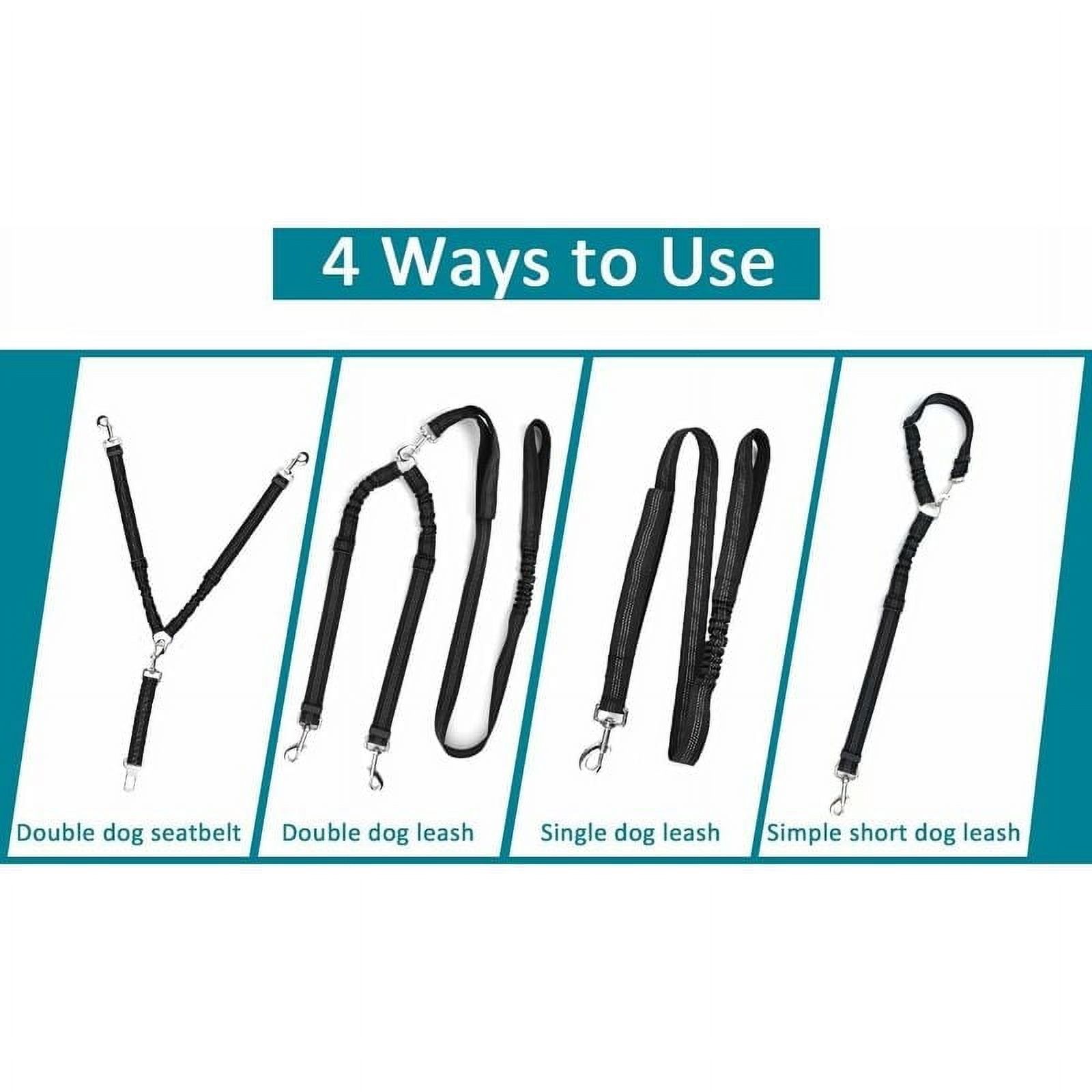 Heavy Duty Dual Dog Leash Coupler, Elastic Bungee Buffer for Flexible ...