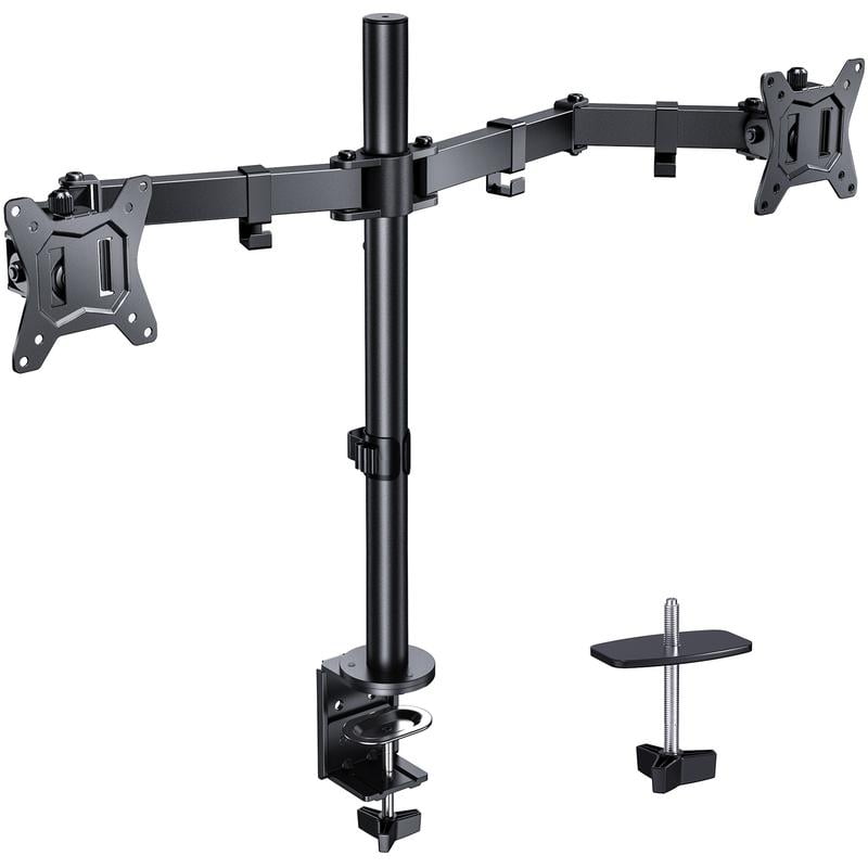 Heavy Duty Dual Monitor Mount Stand - Full Motion Adjustable Arms for 2 ...