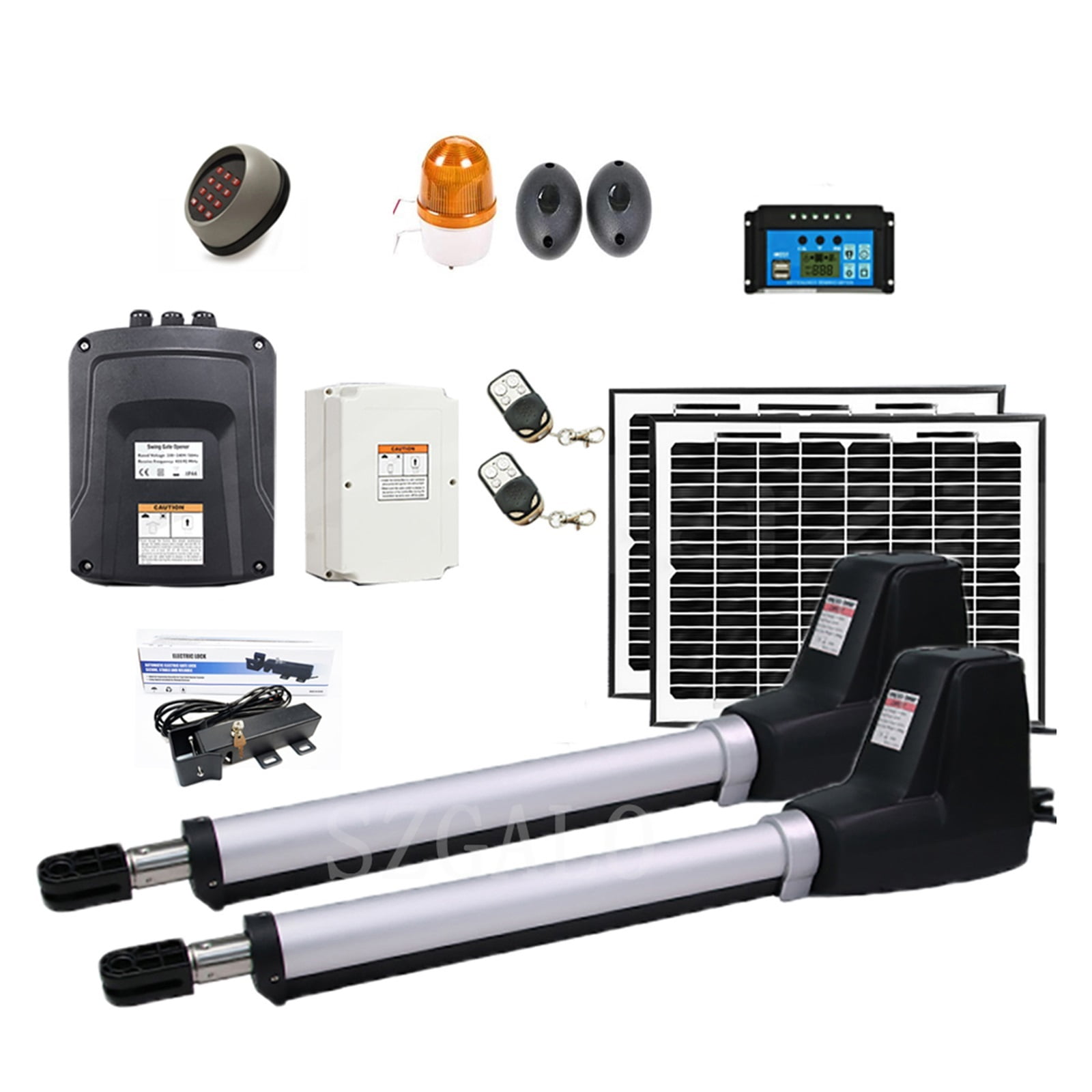 Heavy Duty Dual Wing Electric Swing Gate Opener Kit Auto Dual Gate ...