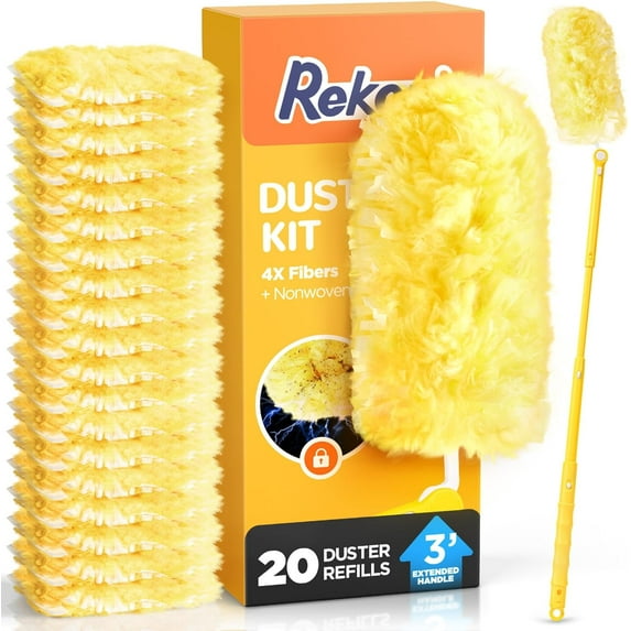 Heavy Duty Duster Refill Kit for with 3 ft Extension Pole & 20 Count ...