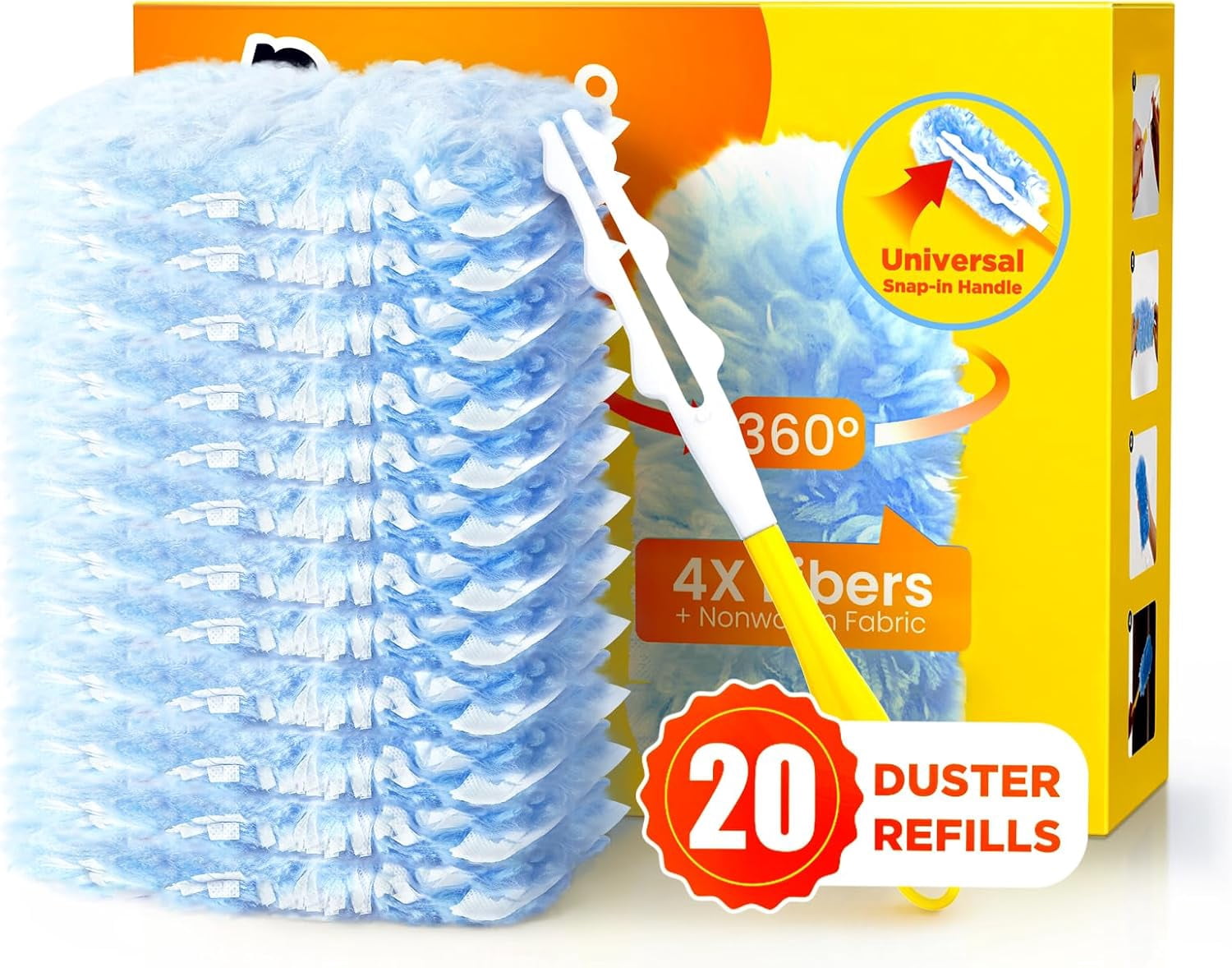 Heavy Duty Duster Refills for Duster, 20 Count with 1 Handle ...