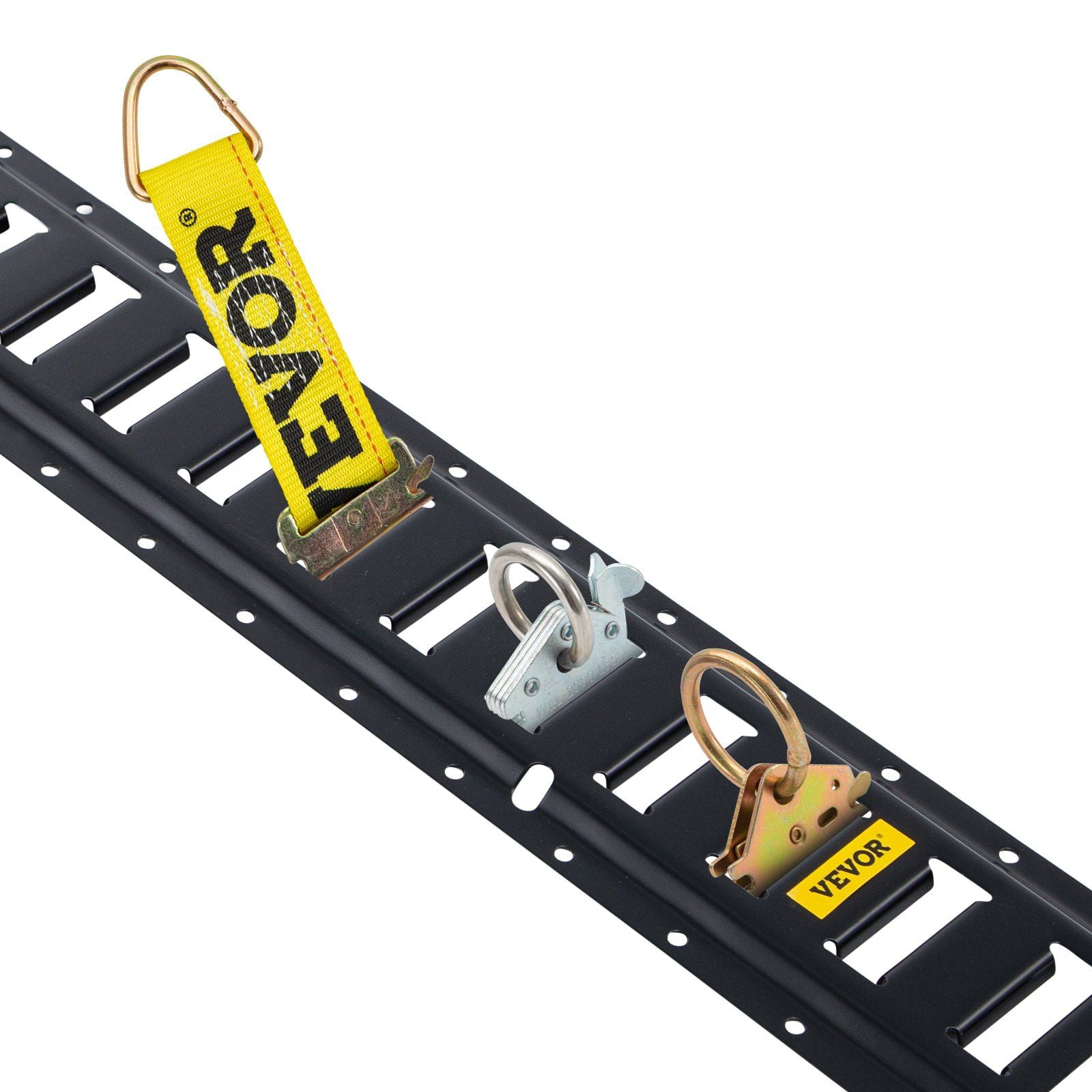 Heavy-Duty E-Track Cargo Tie-Down System – 4 Rails, 2 Straps, D-Rings ...