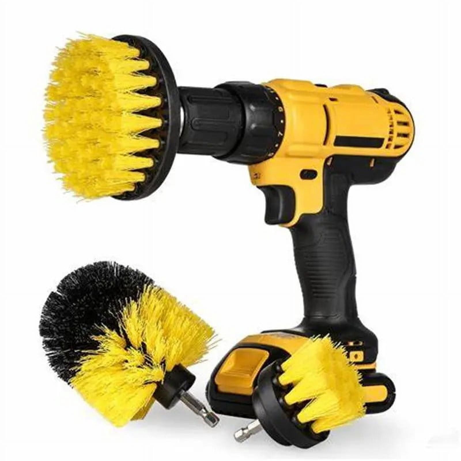 Heavy-Duty Electric Drill Brush Kit - High-Power Scrubber Attachments ...