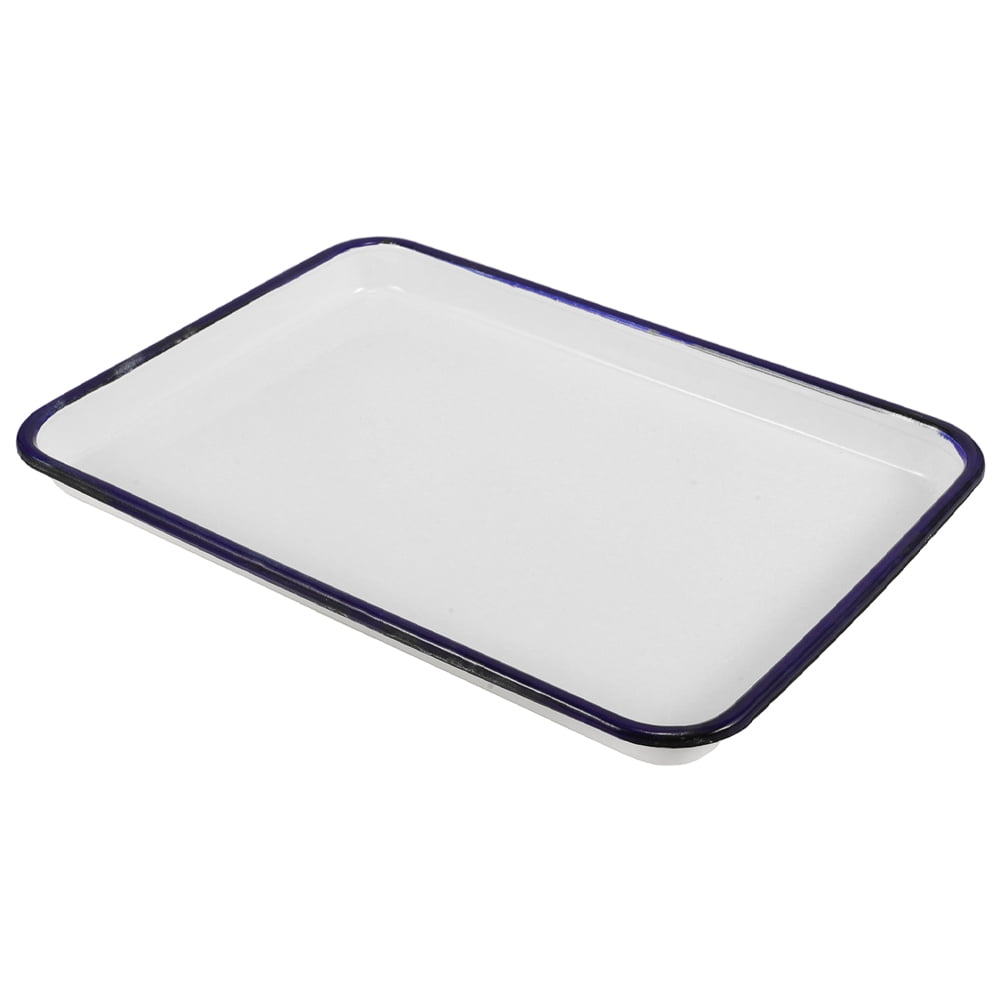 Heavy Duty Enamel Baking Pan Rectangular Non-Stick Tray for Pizza Bread ...