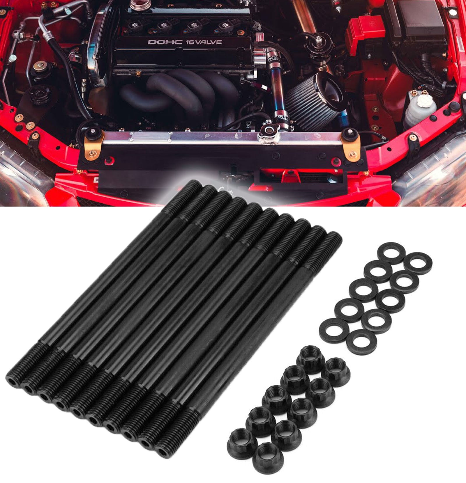 Heavy Duty Engine Cylinder Head Stud Bolt Kit for Mitsubishi EVO 8 EVO ...
