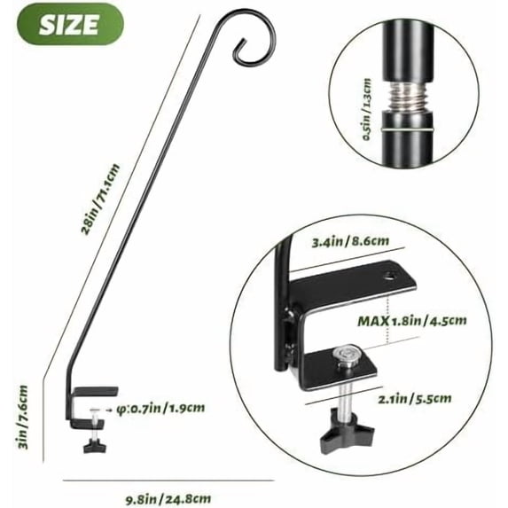 Heavy Duty Extensible Deck Hook - Adjustable for Hanging Bird Feeders ...