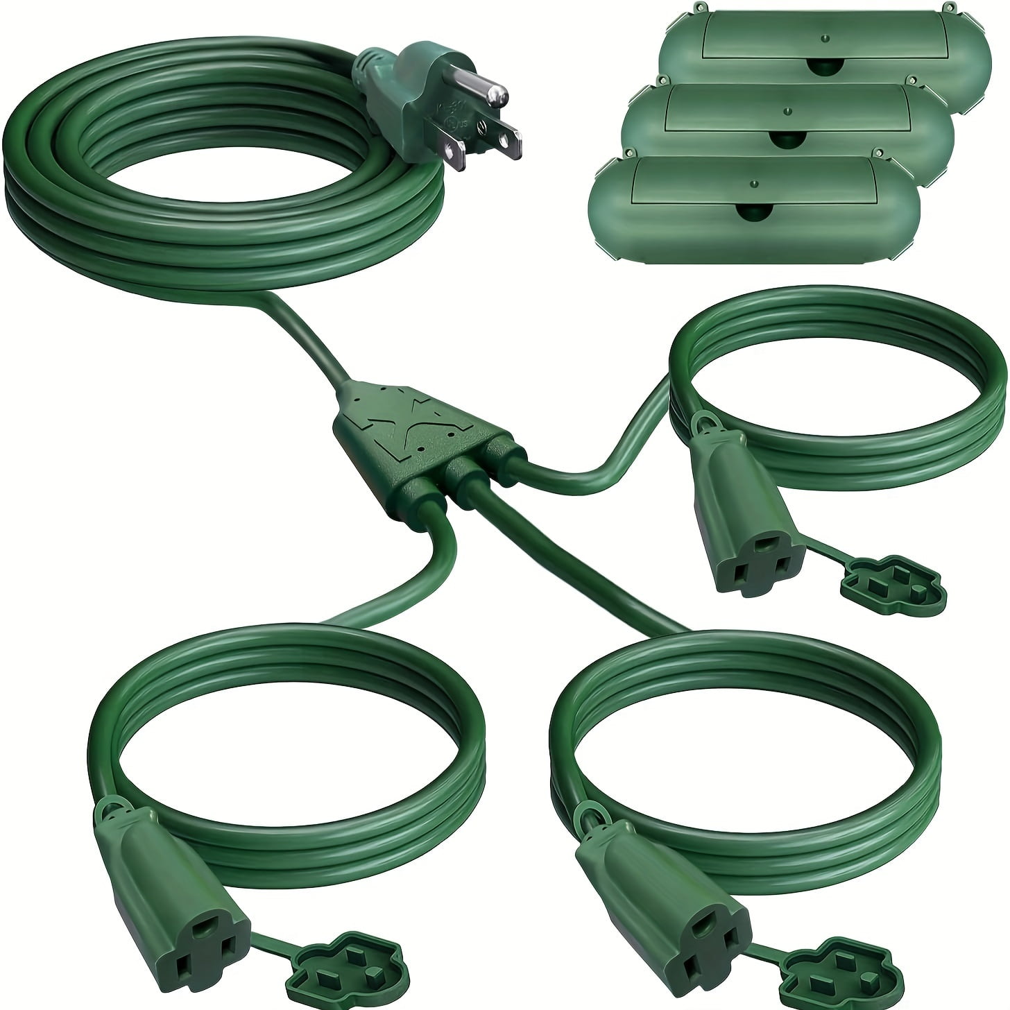 Heavy-Duty Extension Cord Splitter (3 Outlets) - 13ft/28ft/38ft (25ft ...