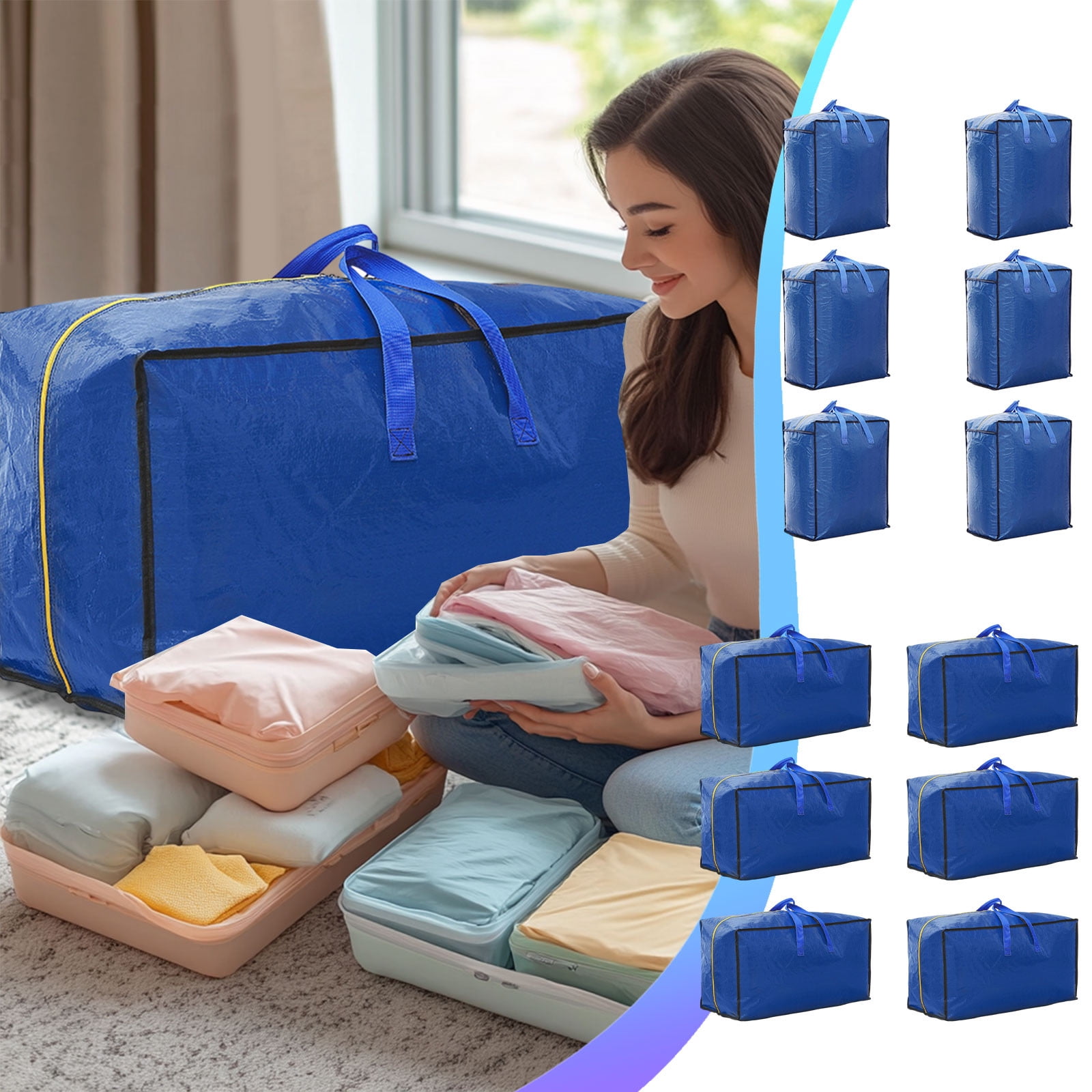 Heavy Duty Extra Large Moving Bags with Backpack Straps | Durable Nylon ...