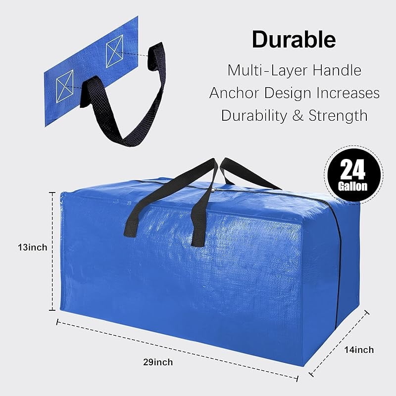 Heavy Duty Extra Large Moving Bags W/Backpack Straps - Strong Handles ...