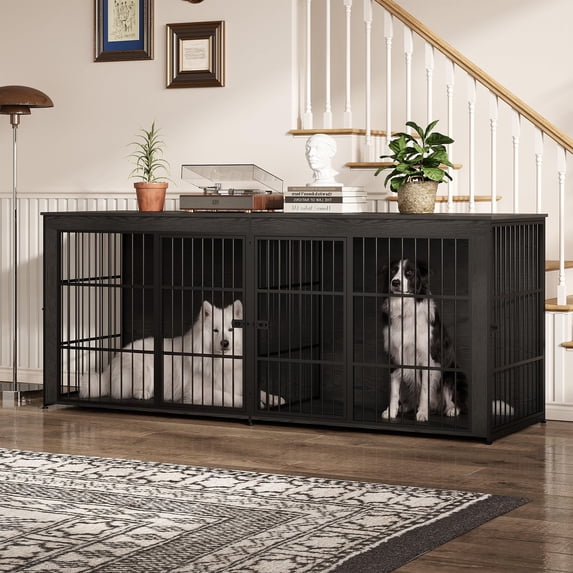 Heavy Duty Extra Large Wooden Dog House Furniture – 4 Doors, Divider ...
