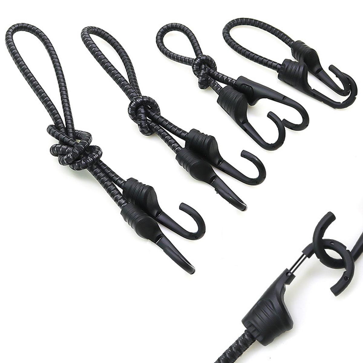 Heavy Duty Fabric Coated Rubber Bungee Cords, Quick Storage Elastic ...