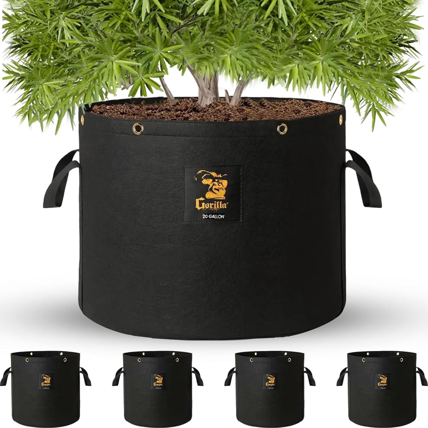 Heavy Duty Fabric Grow Bags, Reinforced Containers with Air Pruning for ...