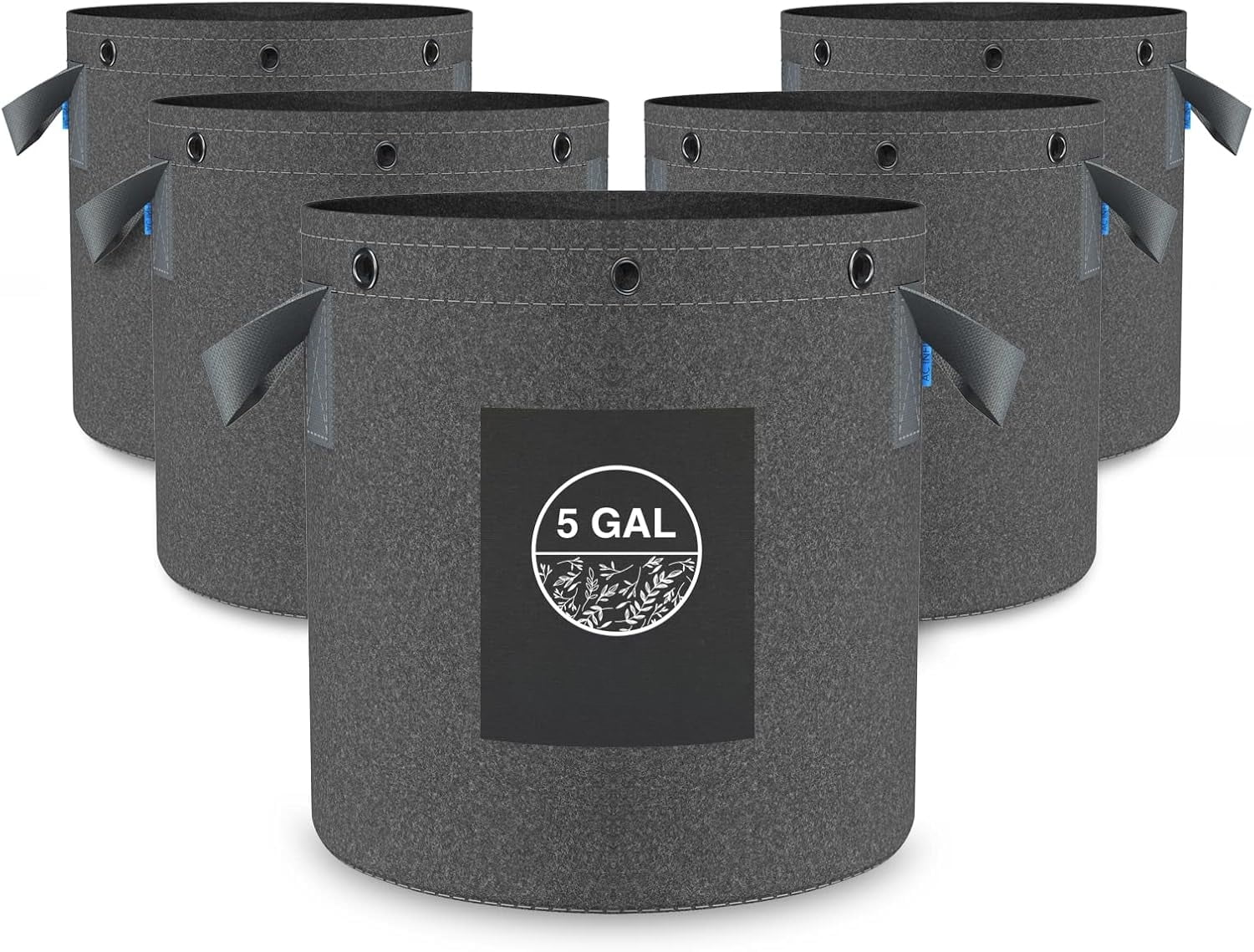 Heavy Duty Fabric Pots, 5 Gallon Aeration Reusable Grow Bags 5-Pack ...