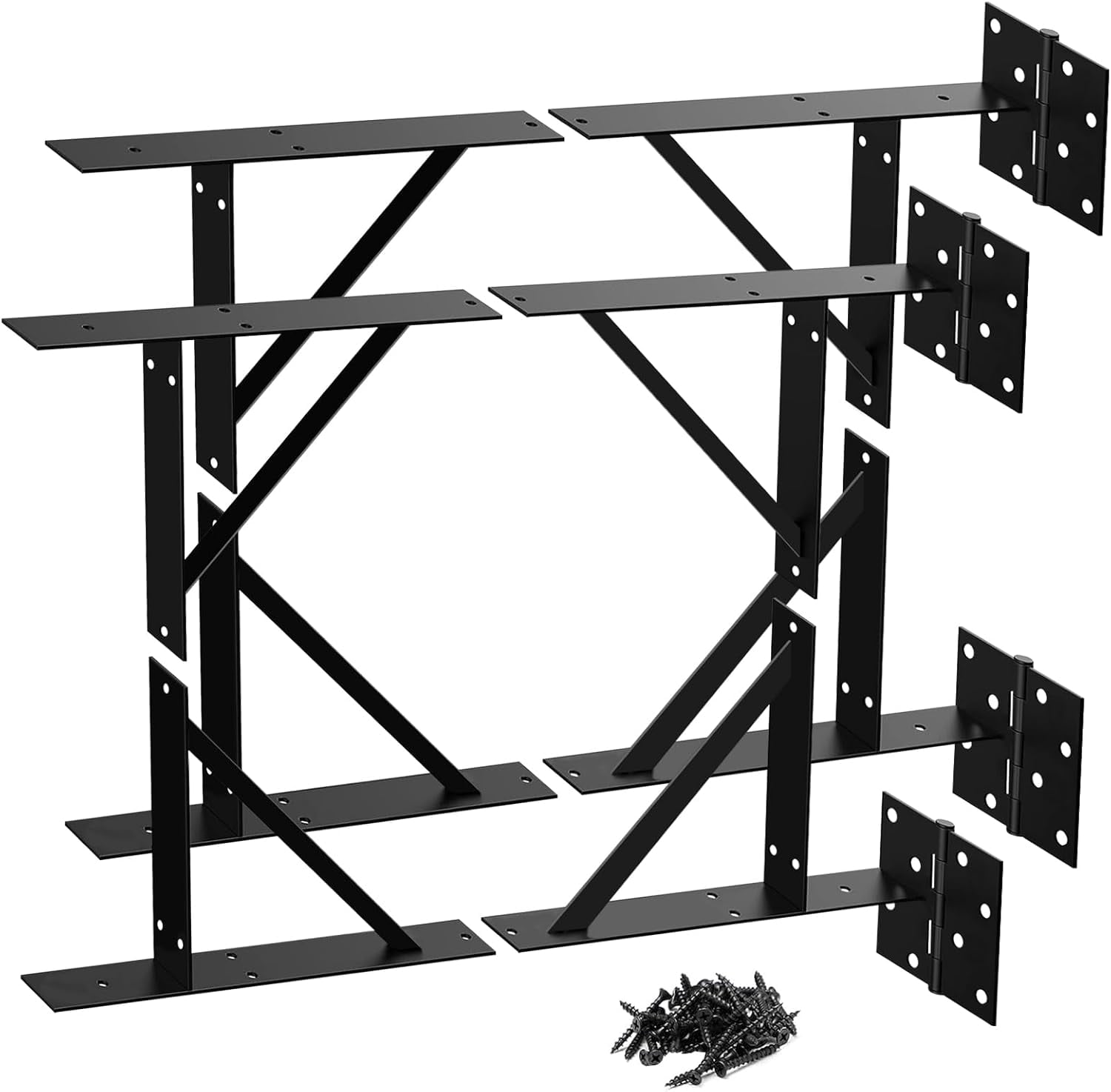Heavy Duty Fence Gate Hardware Kit - Complete Set with Brackets, Hinges ...
