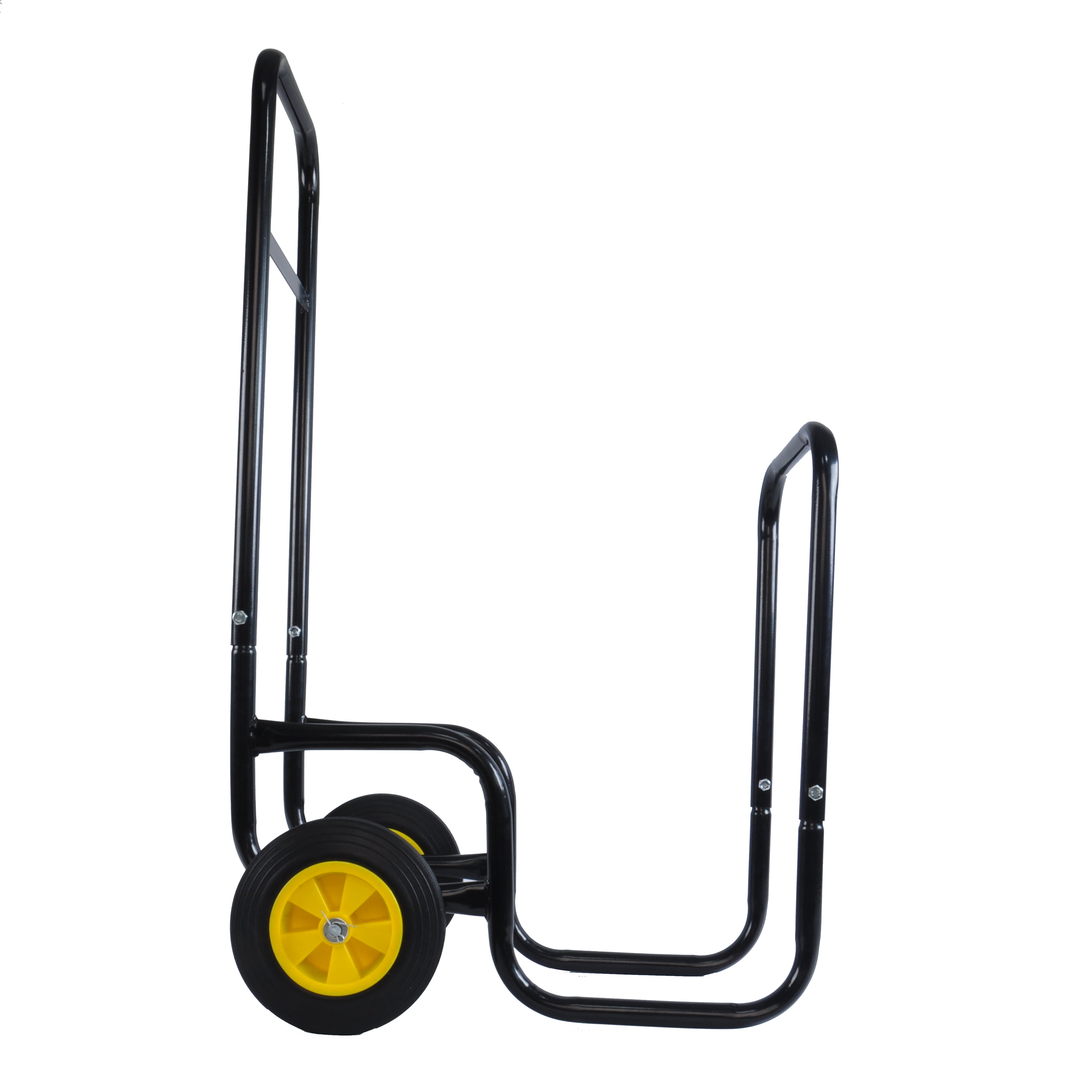 Heavy Duty Firewood Log Cart Carrier, 250 lbs Capacity Black Steel Wood ...