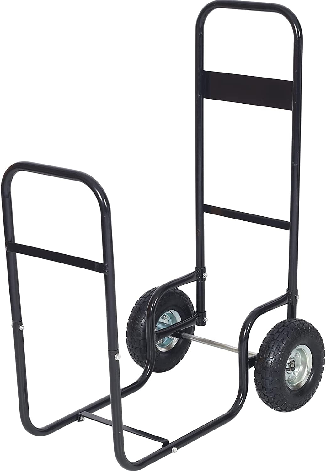 Heavy Duty Firewood Rack With Pneumatic Wheels – Indoor Outdoor Log ...