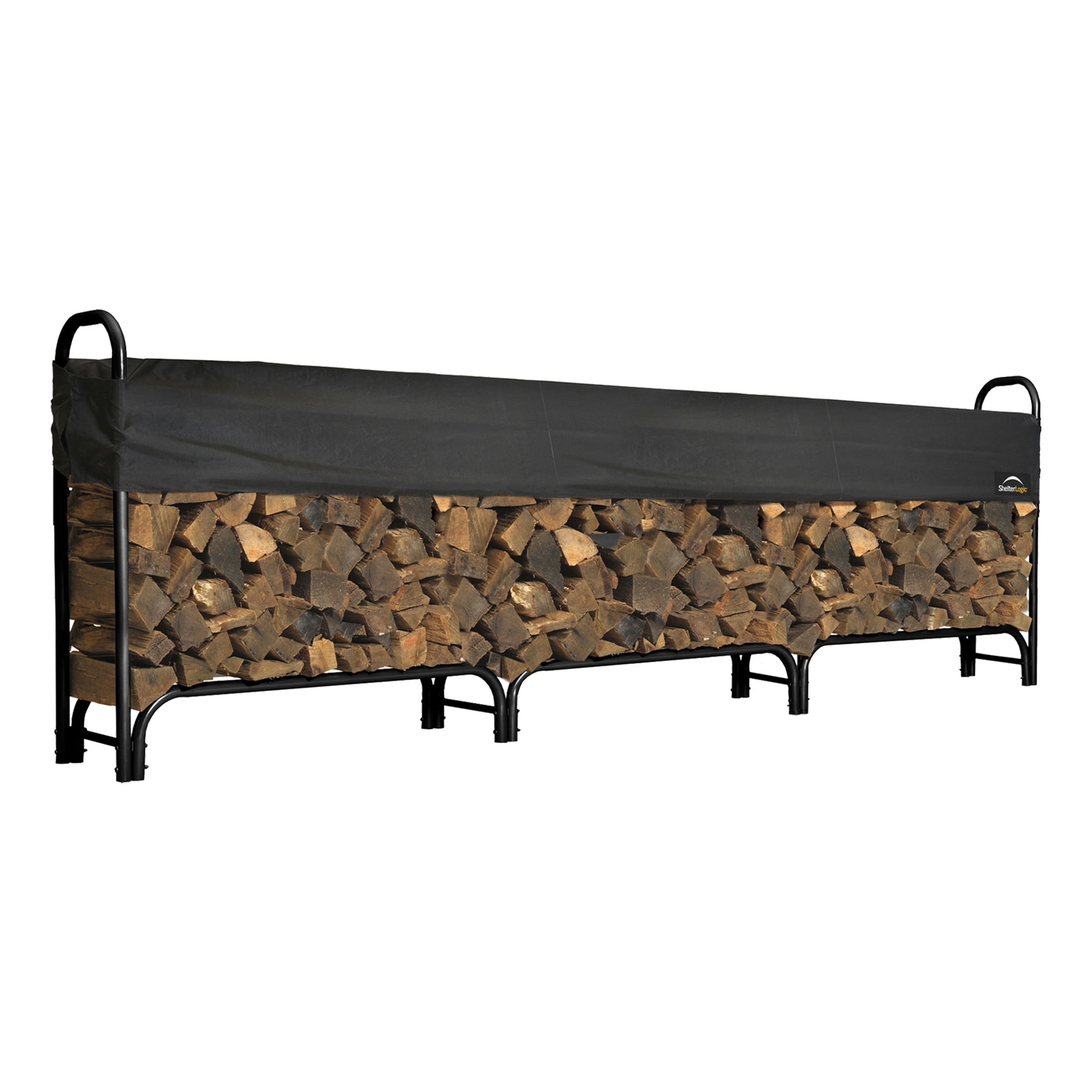 Shelterlogic 12 Ft. Large Metal Log Storage Firewood Rack with Heavy ...