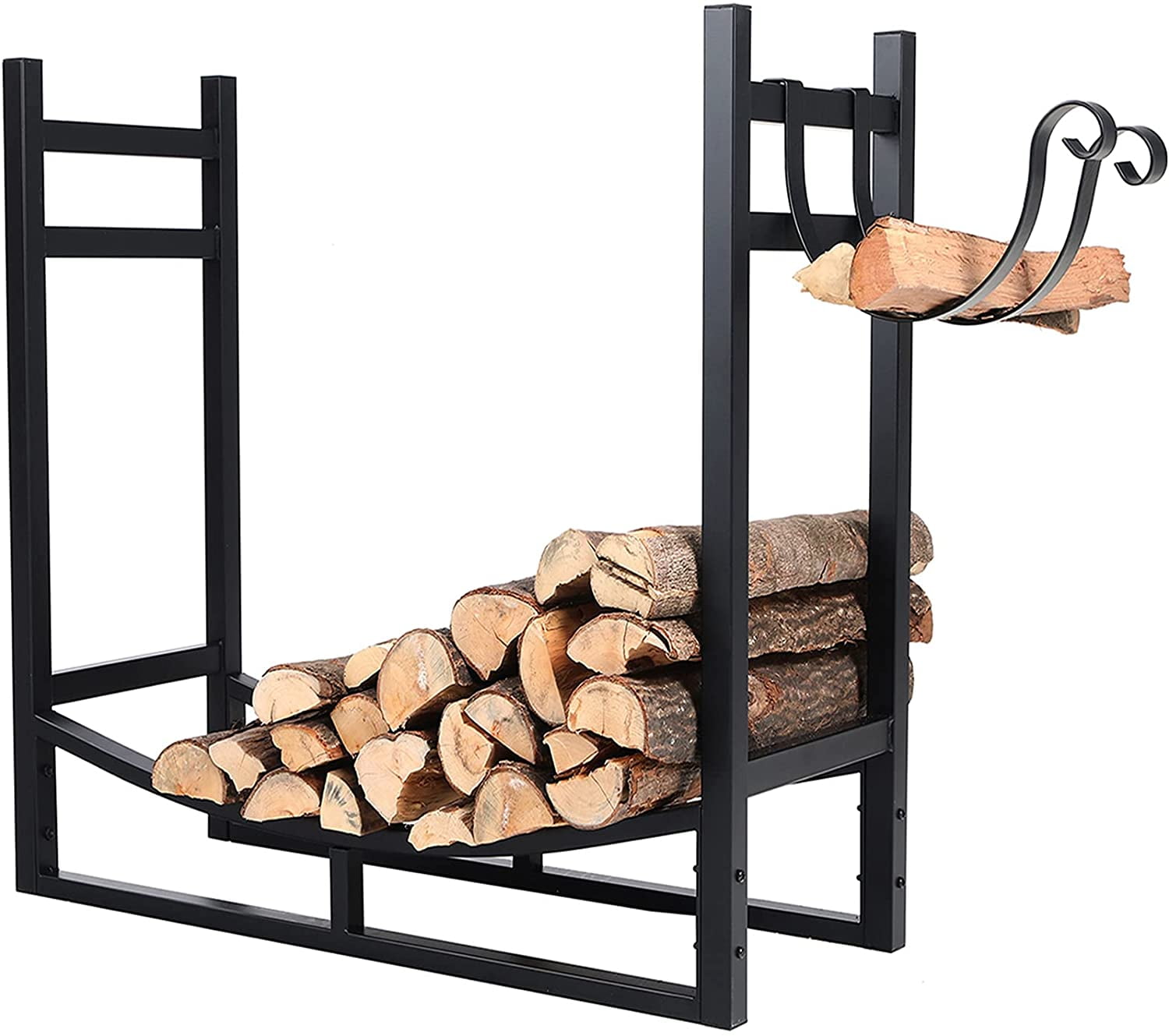 Heavy Duty Firewood Racks Indoor/Outdoor Log Rack with Kindling Holder ...