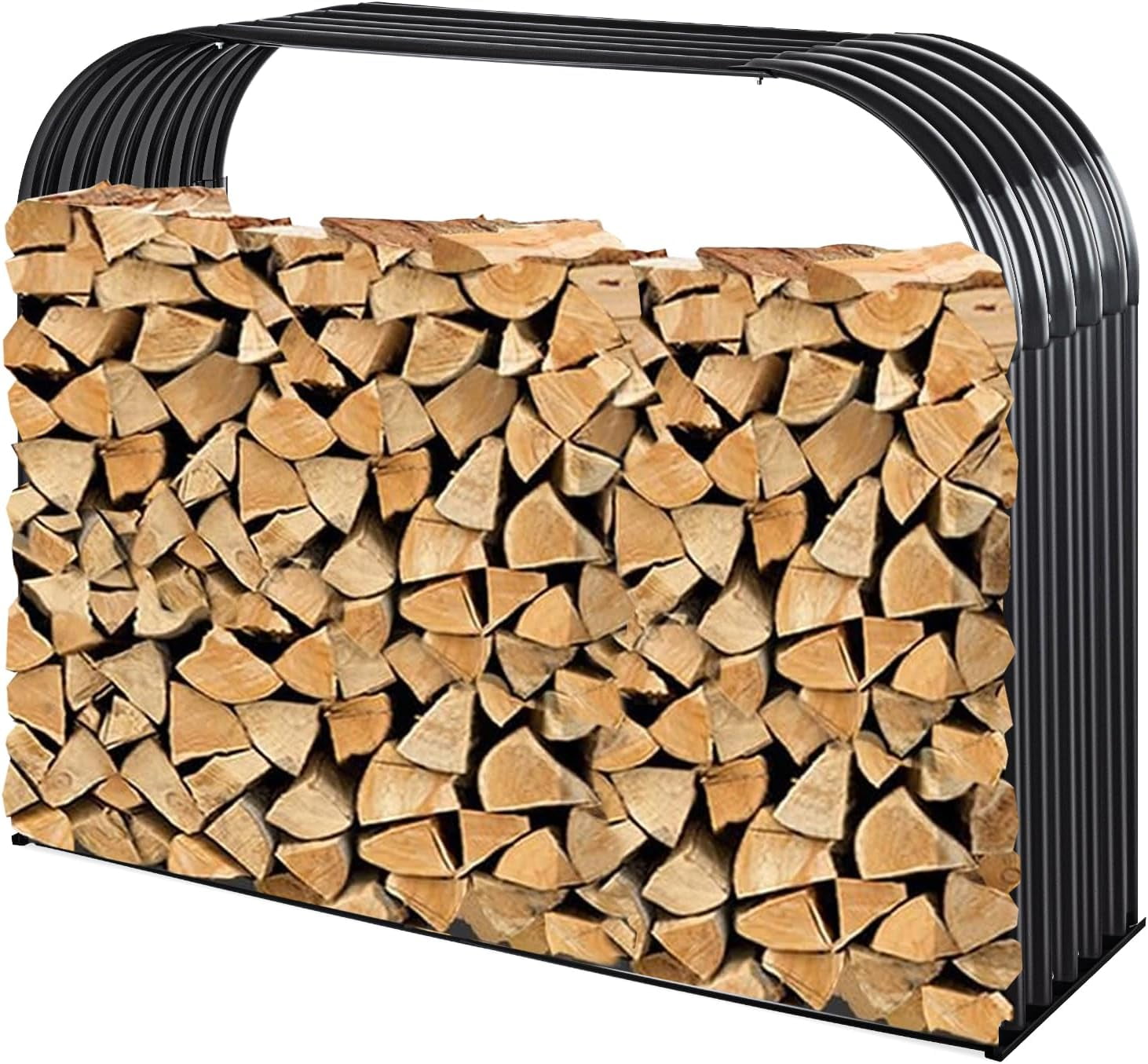 Heavy Duty Firewood Storage Shed, Galvanized Steel Firewood Rack Holder ...
