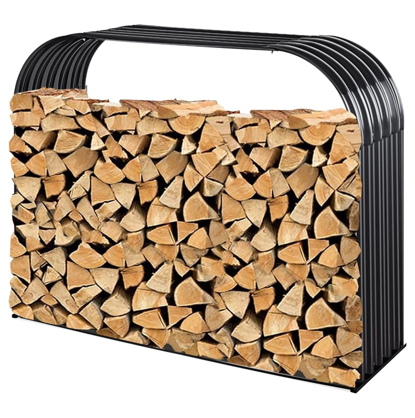 Heavy Duty Firewood Storage Shed, Galvanized Steel Firewood Rack Holder ...