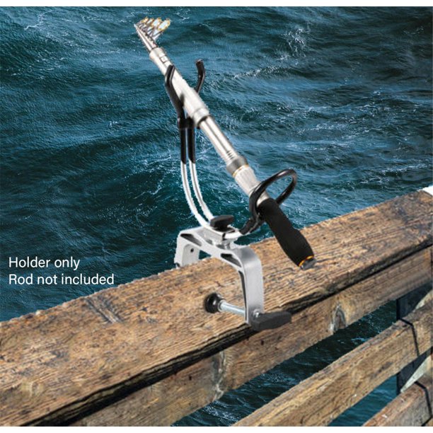 Heavy Duty Fishing Pole Rod Holder with Universal Clamp-On Boat Deck ...