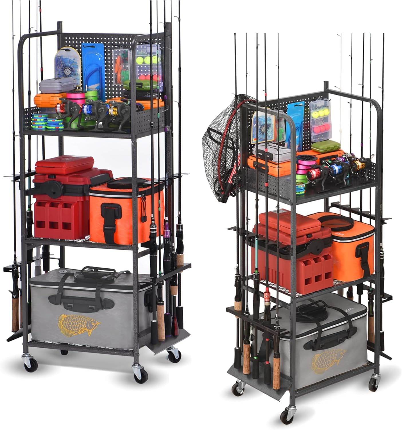 Heavy Duty Fishing Rod Rack Fishing Organizer for Garage Fishing Gear ...