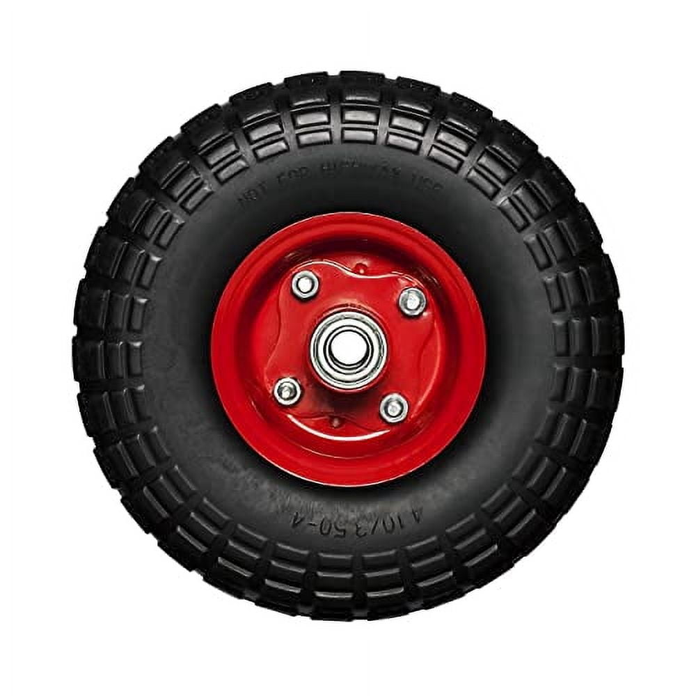 Heavy Duty Flat Free 10" Tire Wheels, Extra Wide Tires for Wagon, Dolly ...