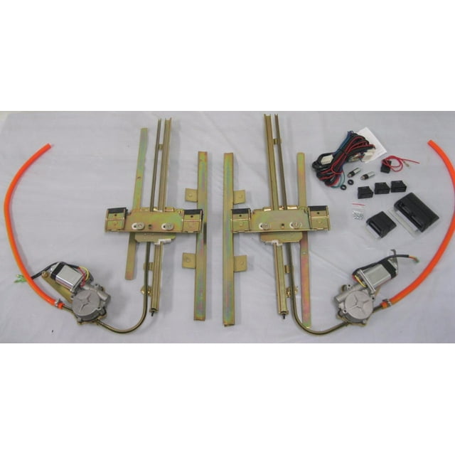 Heavy Duty Flat Glass Power Window Kit with Switches Wiring for Two 2 ...