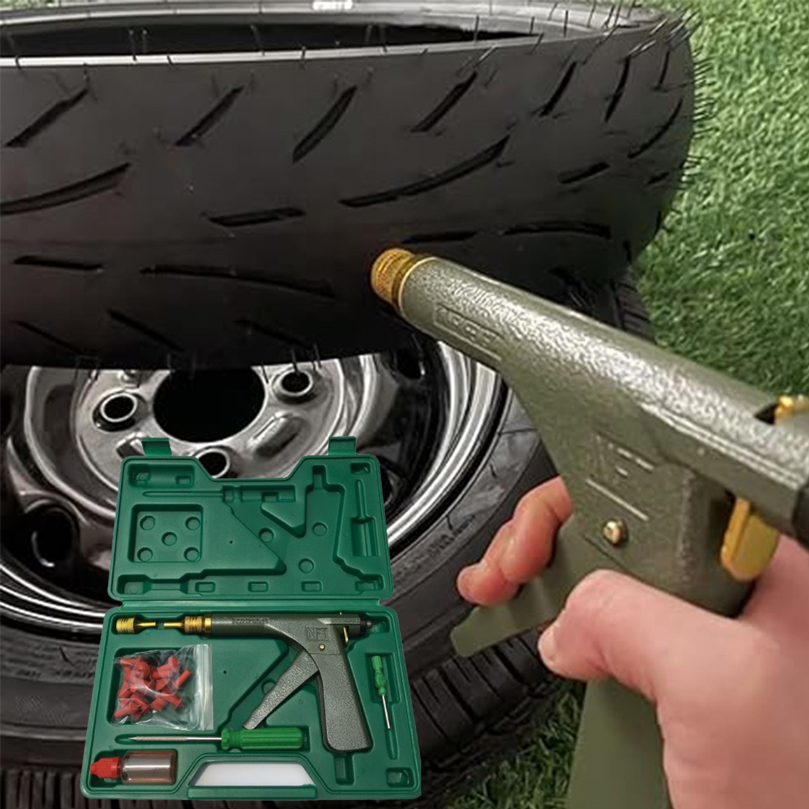 Heavy Duty Flat Tire Repair Tools With Plugs and Glue, Pickup Truck ...