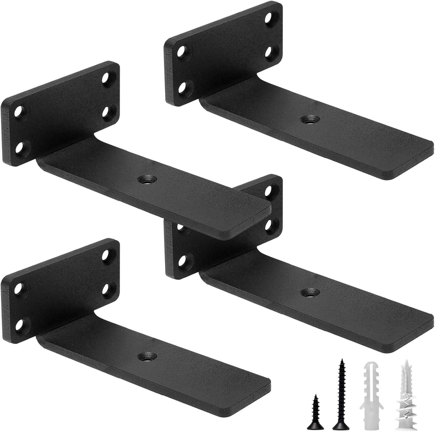 Heavy Duty Floating Shelf Brackets, 5-Inch (1/5'' Thick) Hidden Shelves ...