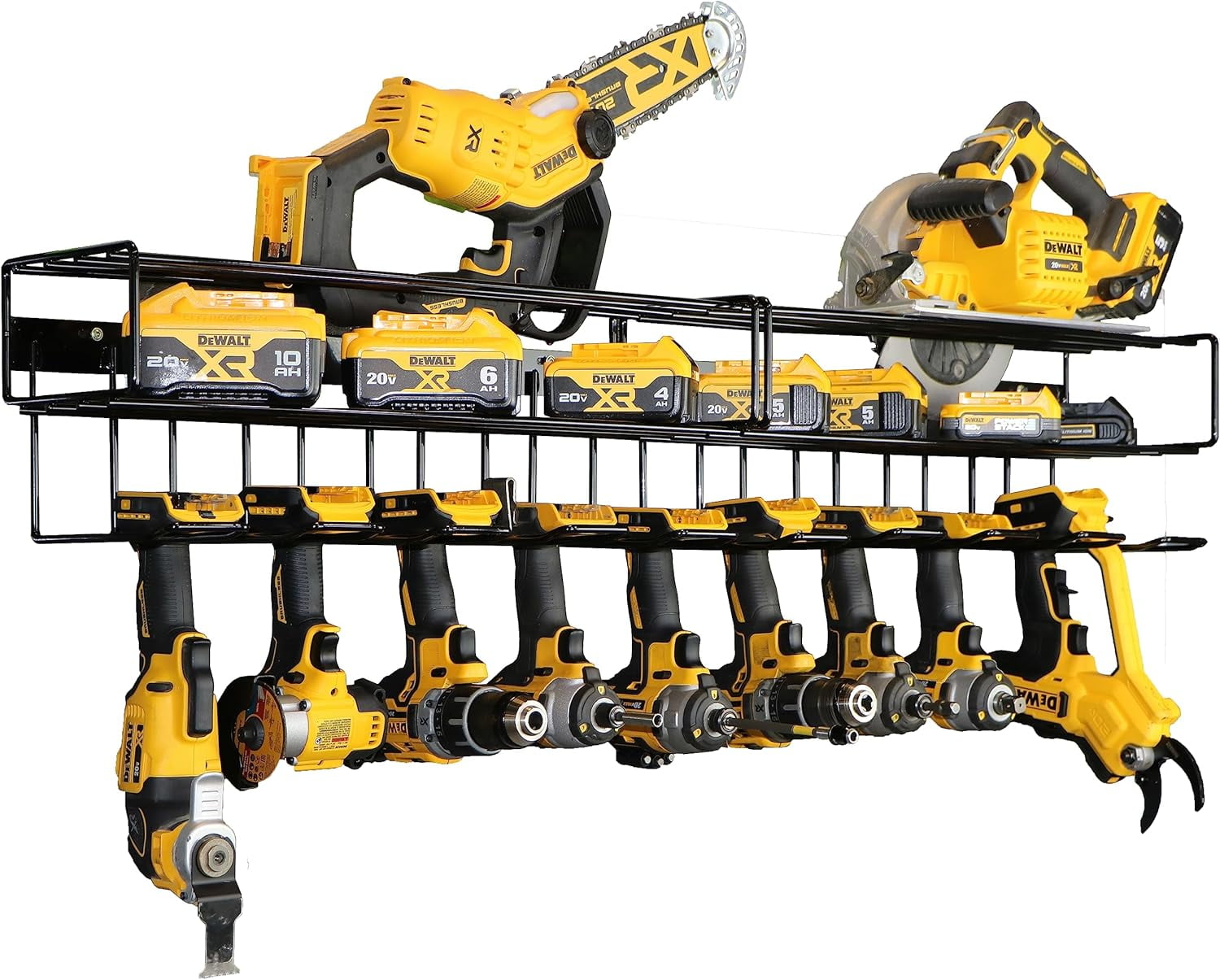 Heavy Duty Floating Tool Shelf & Organizer 2 Pk | Wall Mounted Garage ...