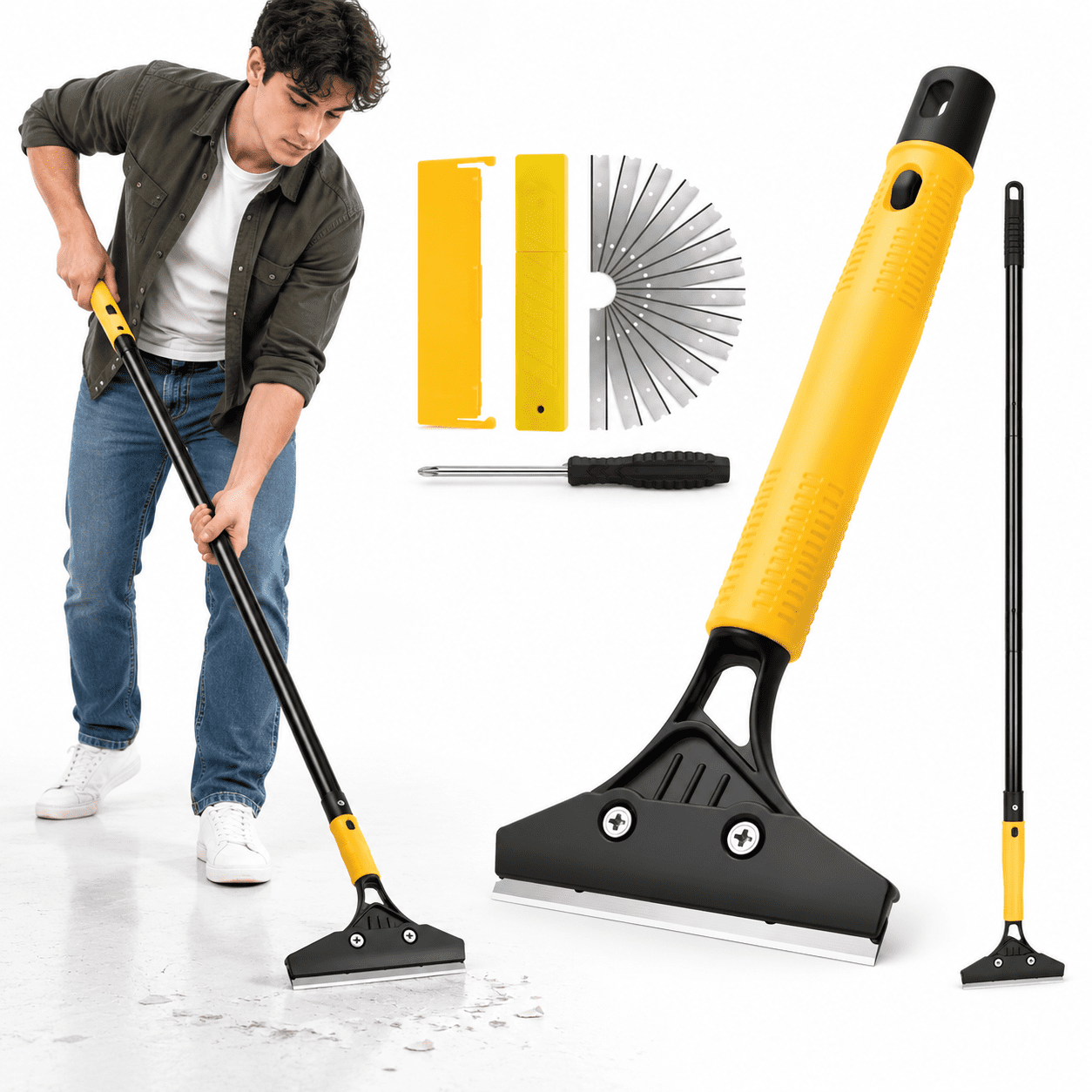 Heavy Duty Floor Scraper Tool With Long Handle 45.7