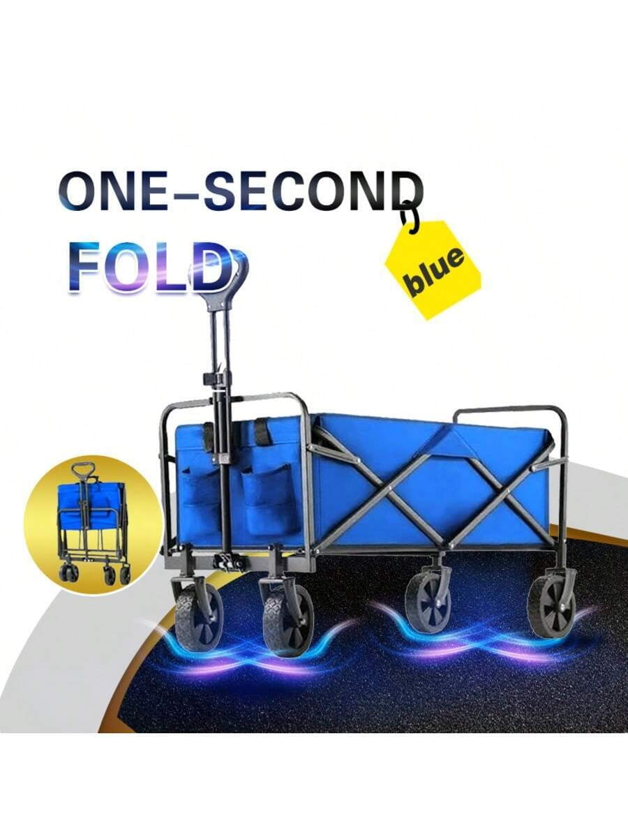 Heavy-Duty Foldable Multi-Purpose Cart - All-Terrain Tires Sturdy Metal ...