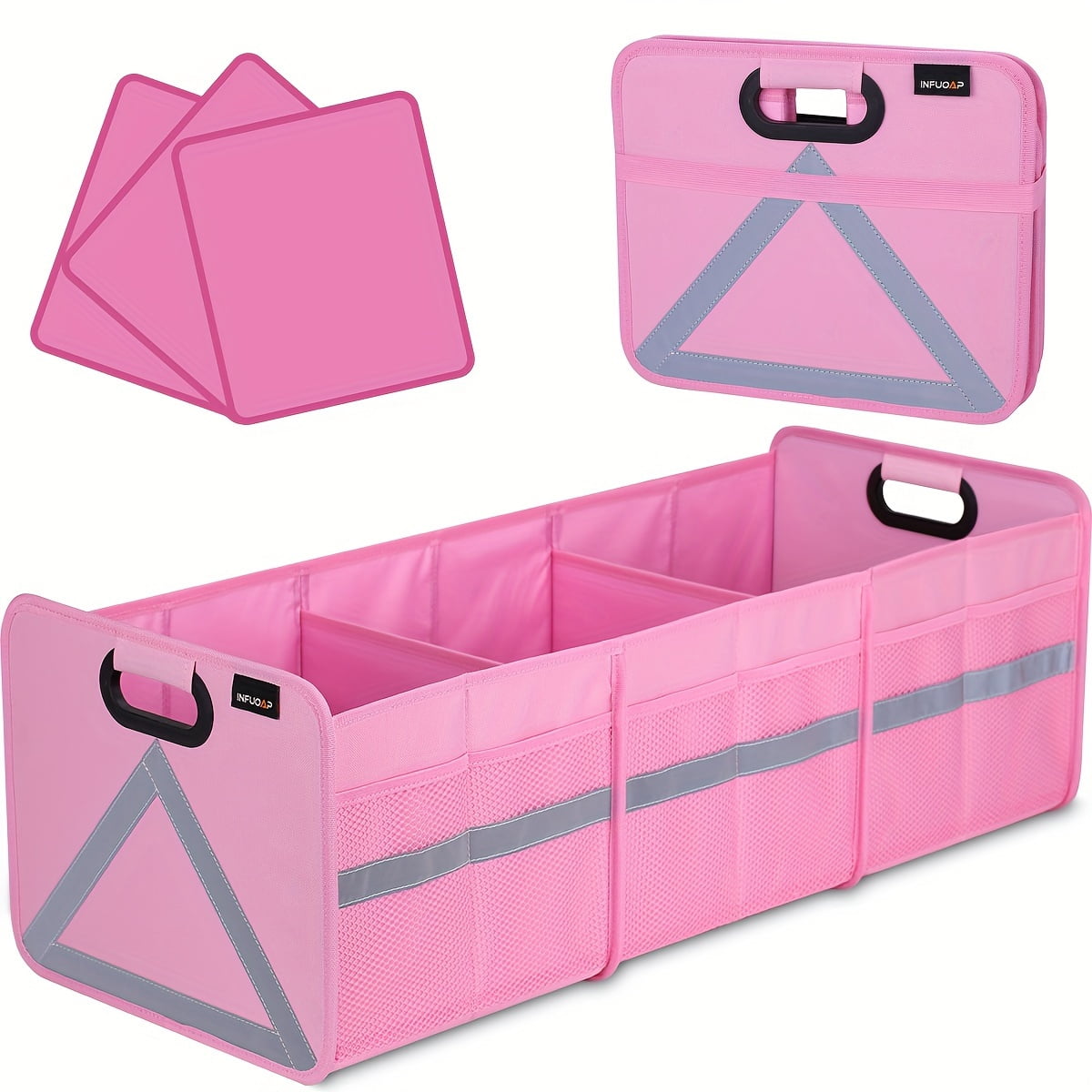 Heavy Duty Foldable Trunk Organizer with Multi Pockets & Reflective ...