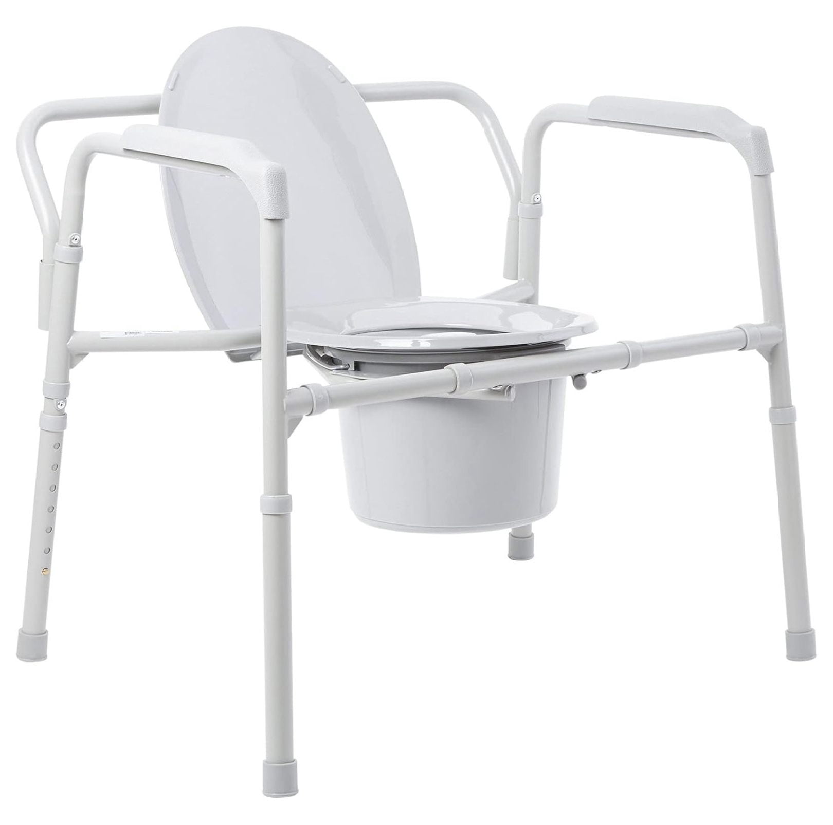 Heavy-Duty Folding Bariatric Commode Chair with 12 qt Bucket, 650 lbs ...