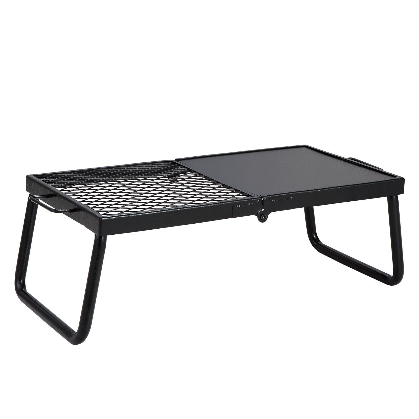 Heavy Duty Folding Campfire Grill - 22.4" Steel Mesh Grate with Legs ...