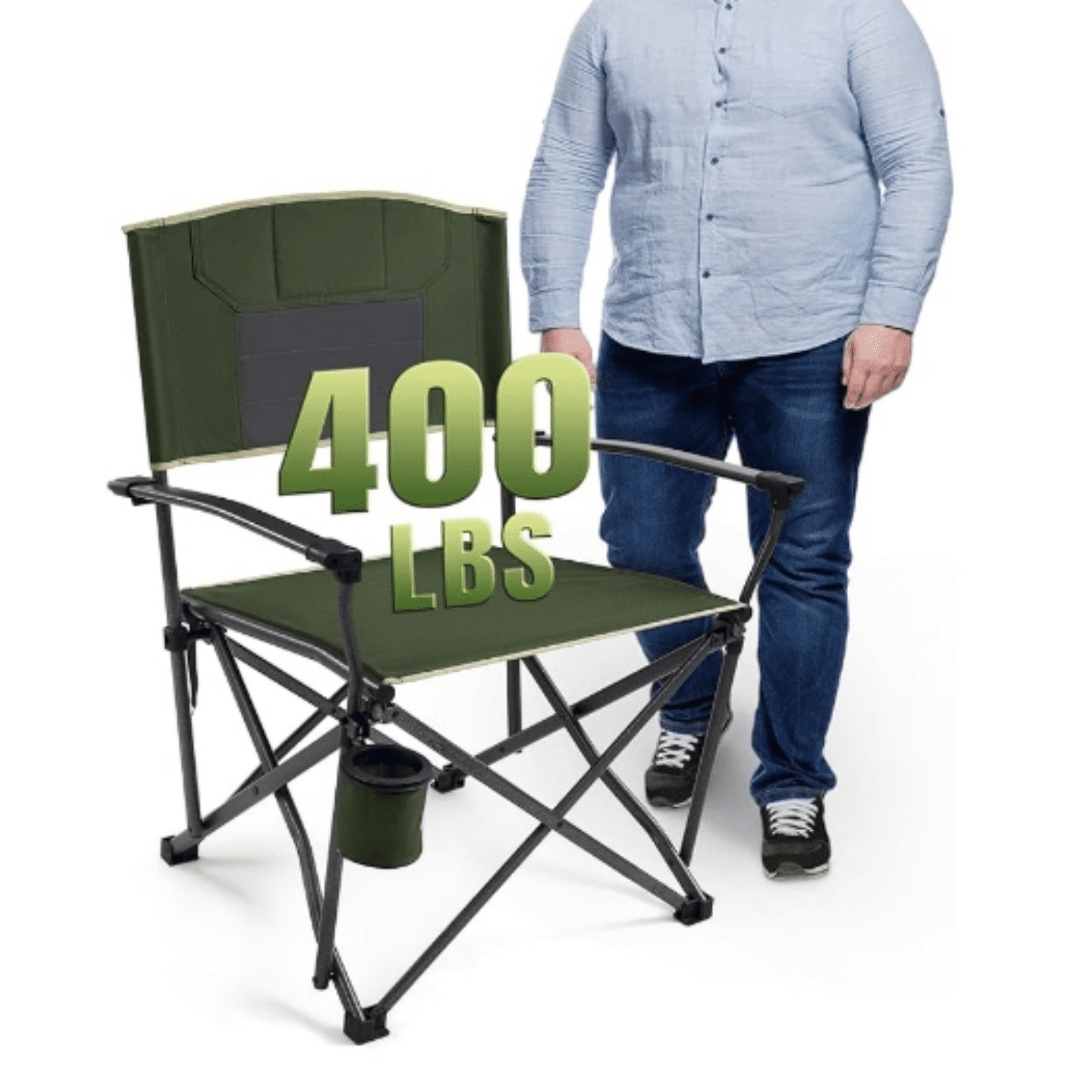 Heavy Duty Folding Camping Chair for Adults Oversized Camping Chairs ...