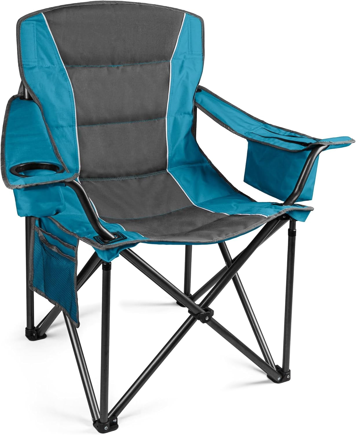 Heavy Duty Folding Camping Chair, Outdoor Oversized Camping Chair w/Cup ...