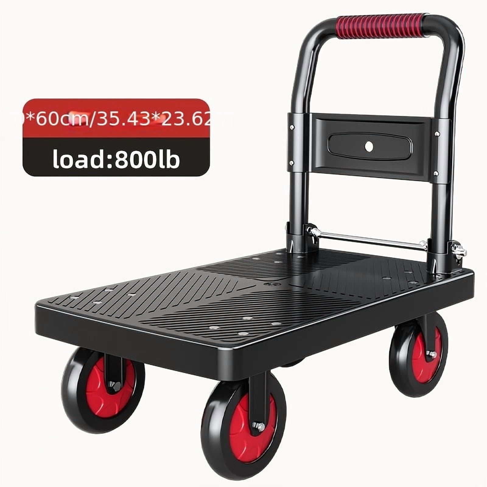 Heavy-Duty Folding Hand Cart 660Lbs Capacity, Silent Swivel Wheels ...