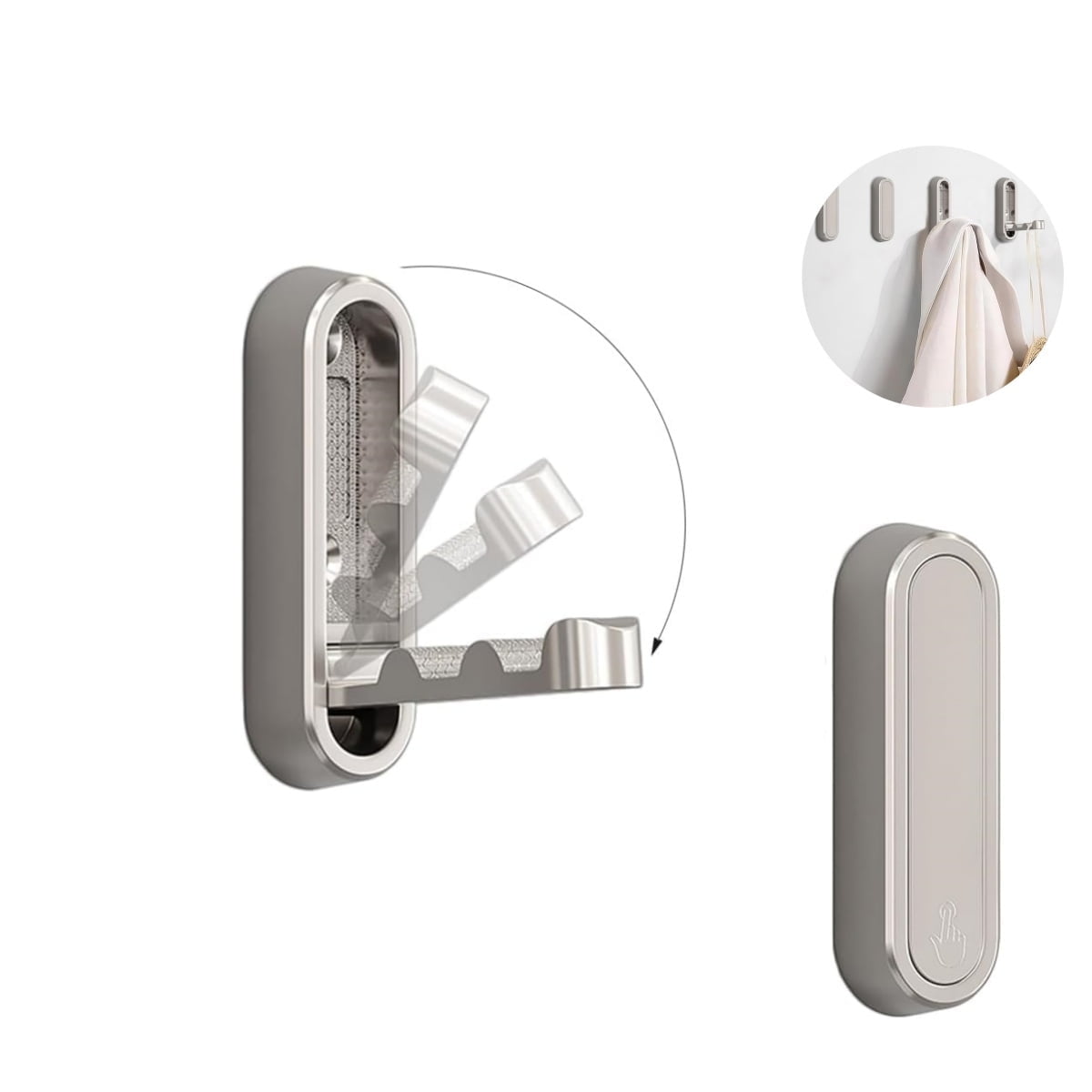 Heavy Duty Folding Hangers,Silver Portable Space-Saving Wall Hooks for ...